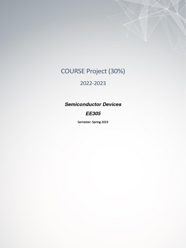 EE305 Course Project - Spring 2023 | PDF | Academic Dishonesty | Electrical Network