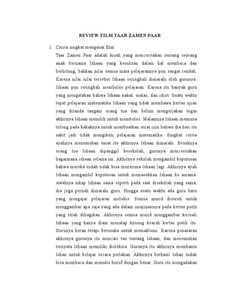 Review Film Taar Zamen Paar | PDF