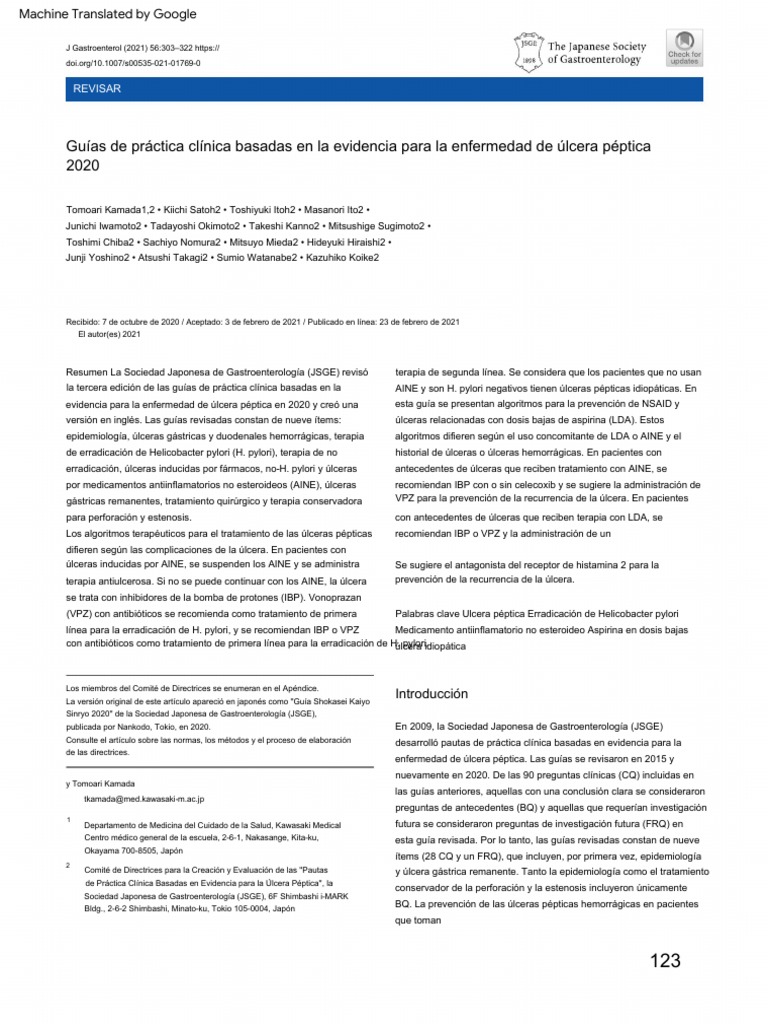 Perforated and Bleeding Peptic Ulcer. WSES Guidelines. 3 | PDF | Droga anti-inflamatoria libre ...