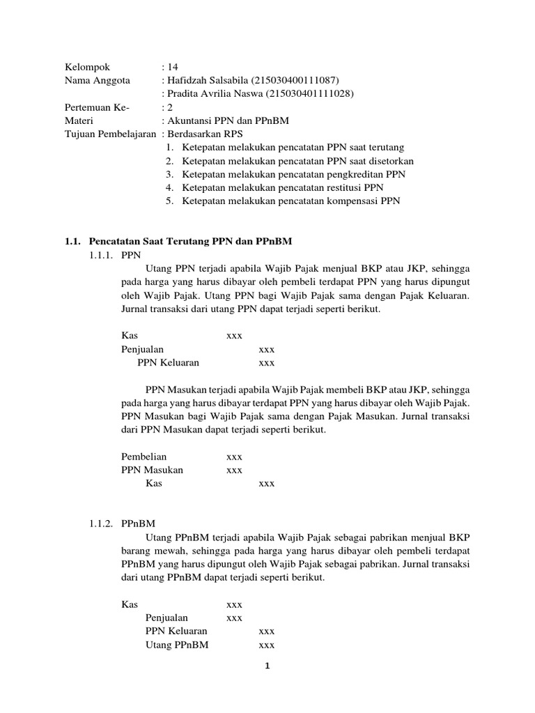 Modul - Kelompok 14 - Akuntansi PPN Dan PPNBM - Revisi | PDF