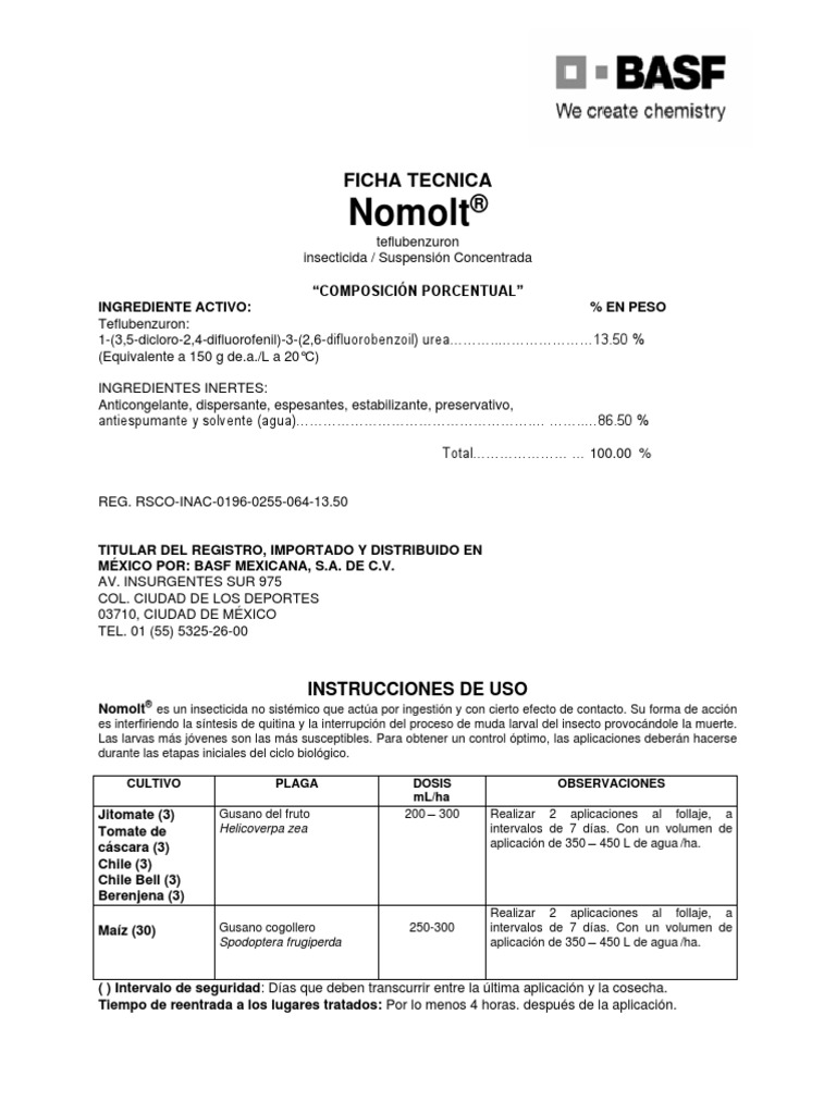 MX - Ficha Técnica - Nomolt® | Descargar gratis PDF | Agua