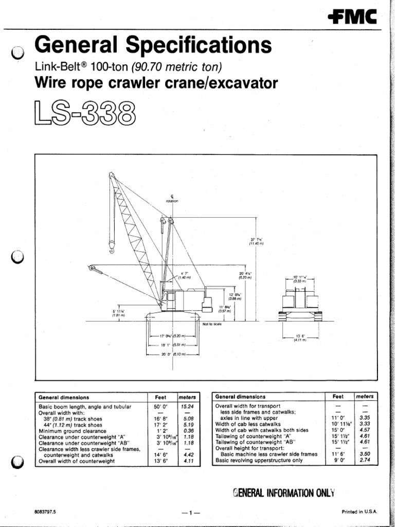 Linkbelt 90T LS 338s | PDF