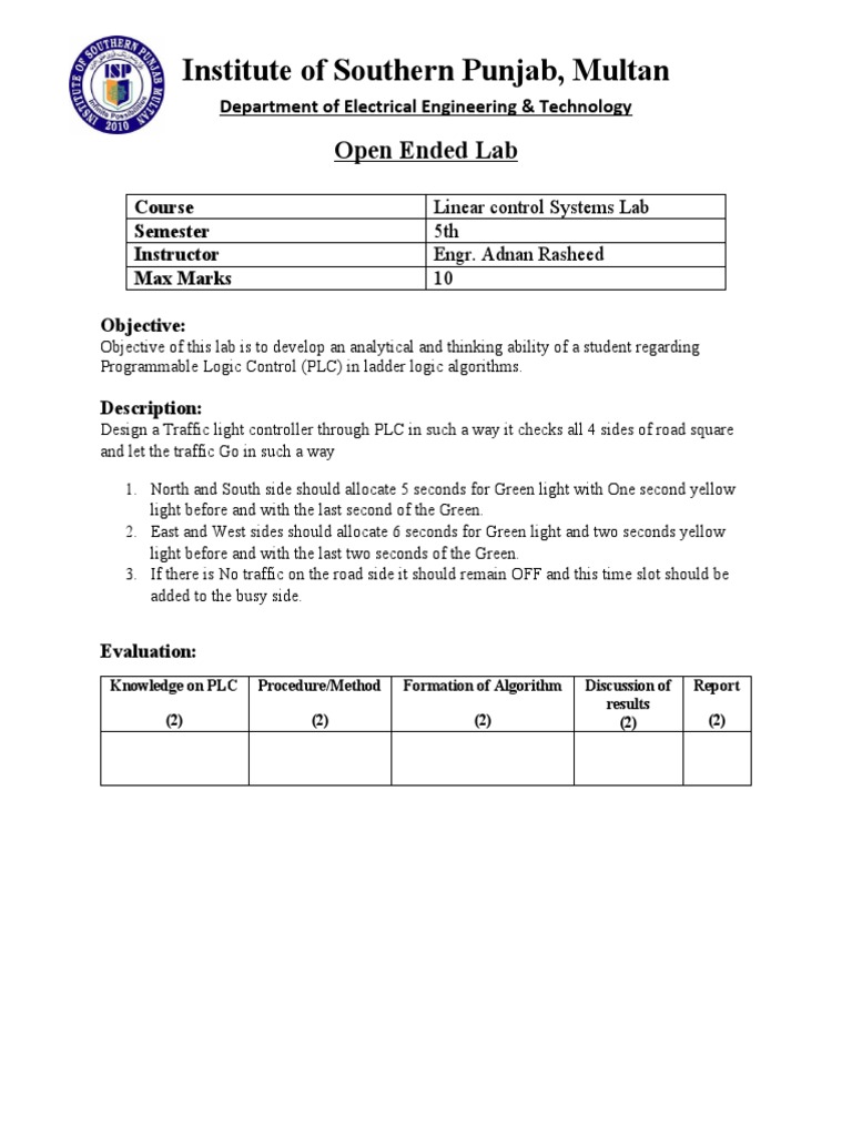 Open Ended Lab (Liner Control Circuit) | PDF
