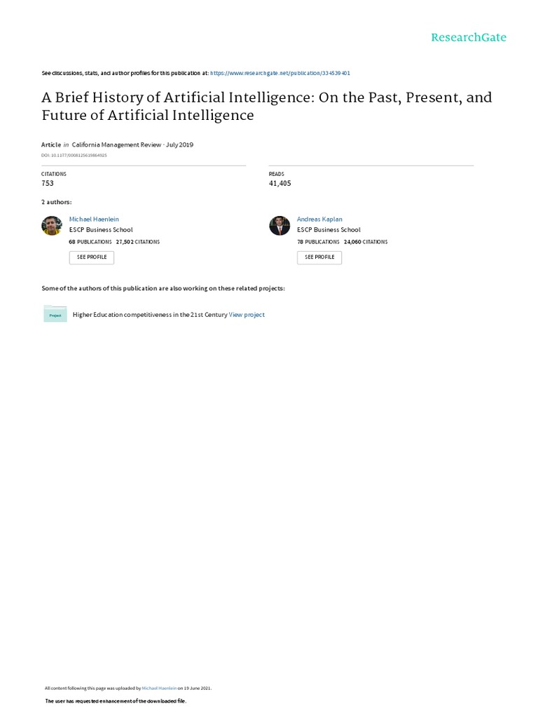 A Brief History of Artificial Intelligence: On The Past, Present, and Future of Artificial ...