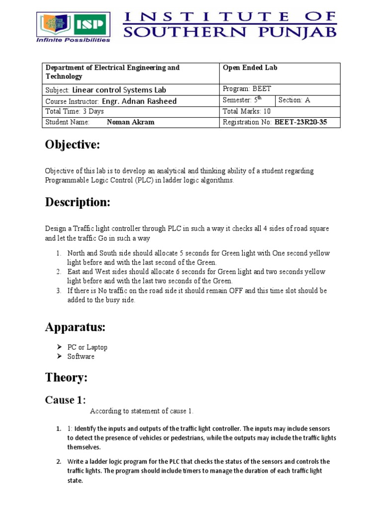 PLC-Based 4-Way Traffic Light Control | PDF | Traffic Light | Traffic