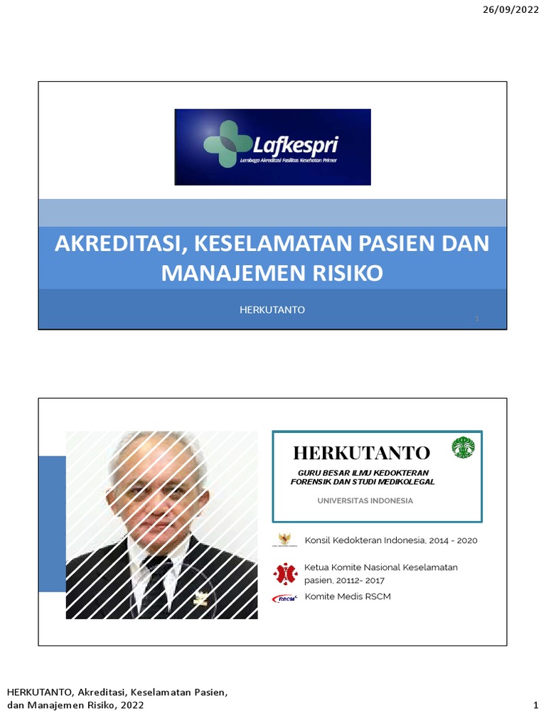 Akreditasi, Keselamatan Pasien Dan Manajemen Risiko | PDF