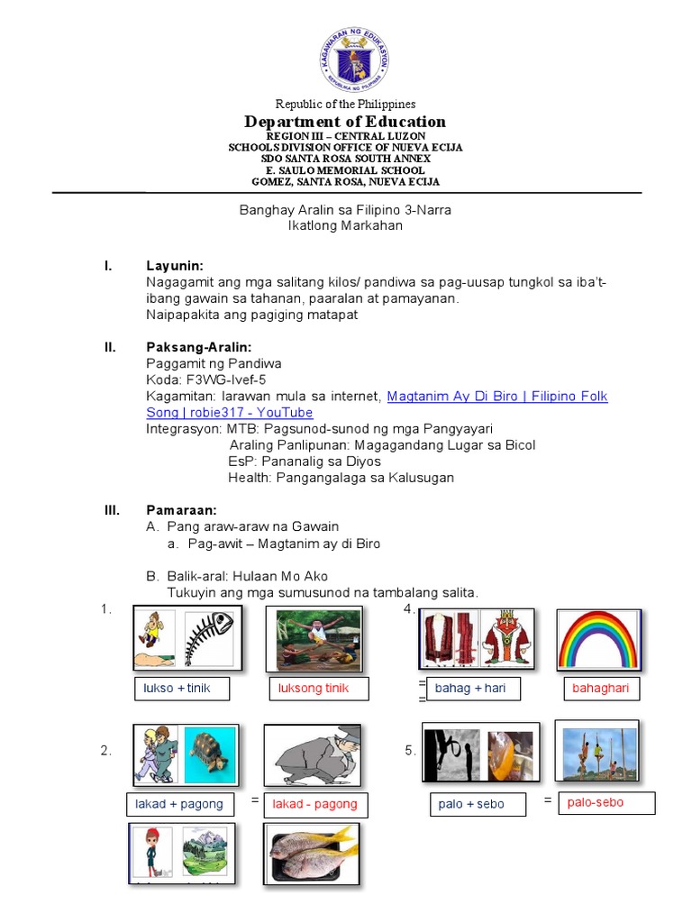 Department of Education: I. Layunin | PDF