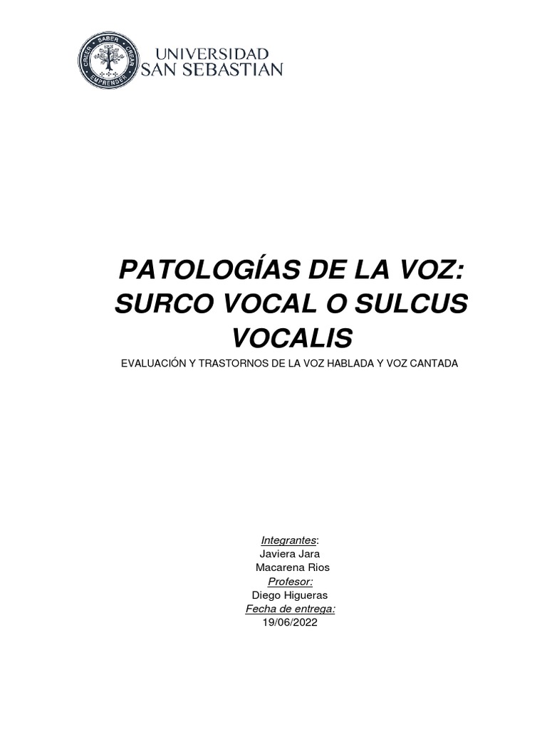 Sulcus Vocalis | PDF | Armónico