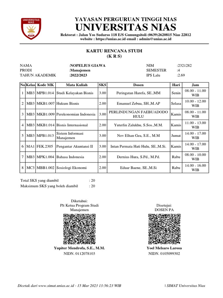 Universitas Nias: Yayasan Perguruan Tinggi Nias | PDF