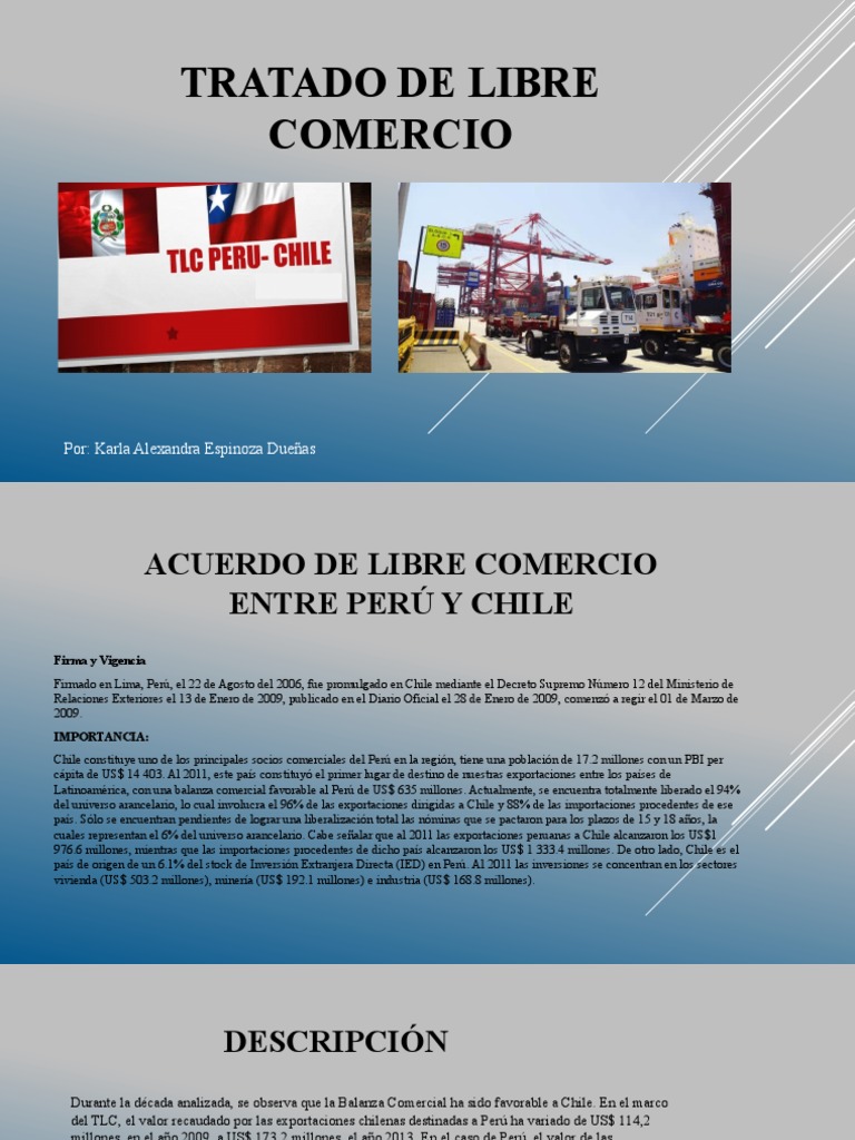 Tratado de Libre Comercio Peru - Chile | PDF | Barreras no arancelarias ...
