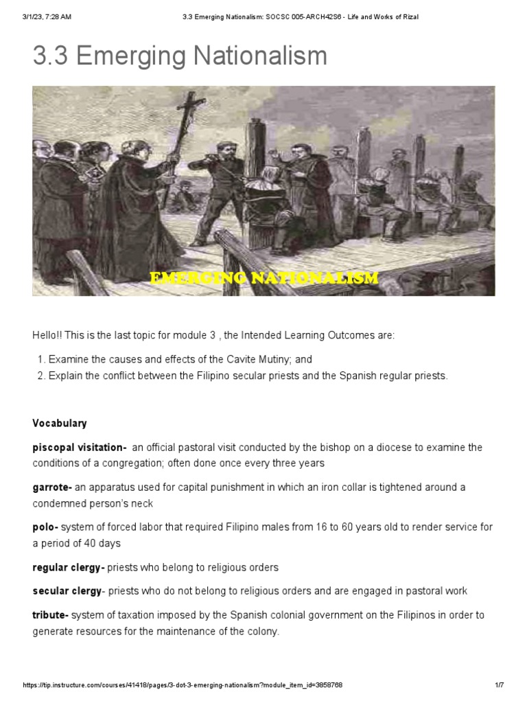 3.3 Emerging Nationalism - SOCSC 005-ARCH42S6 - Life and Works of Rizal ...