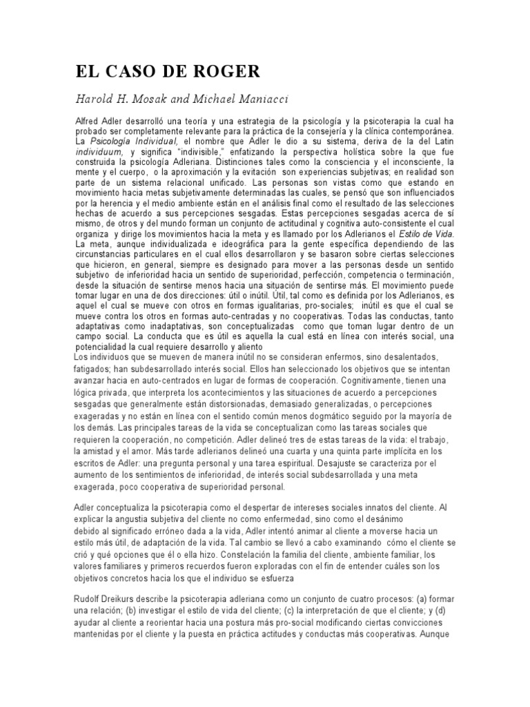 El Caso de Roger. | PDF | Percepción | Sicología