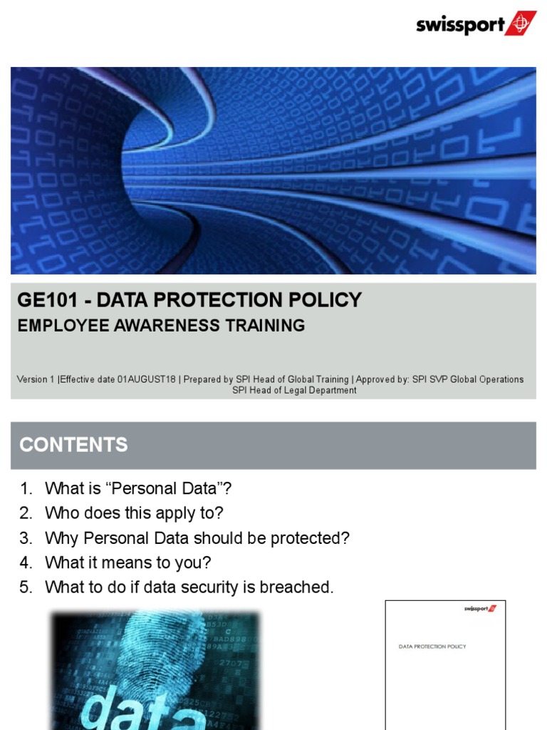 GE101 - Swissport Data Protection v1.0 Aug18 | PDF | Information ...