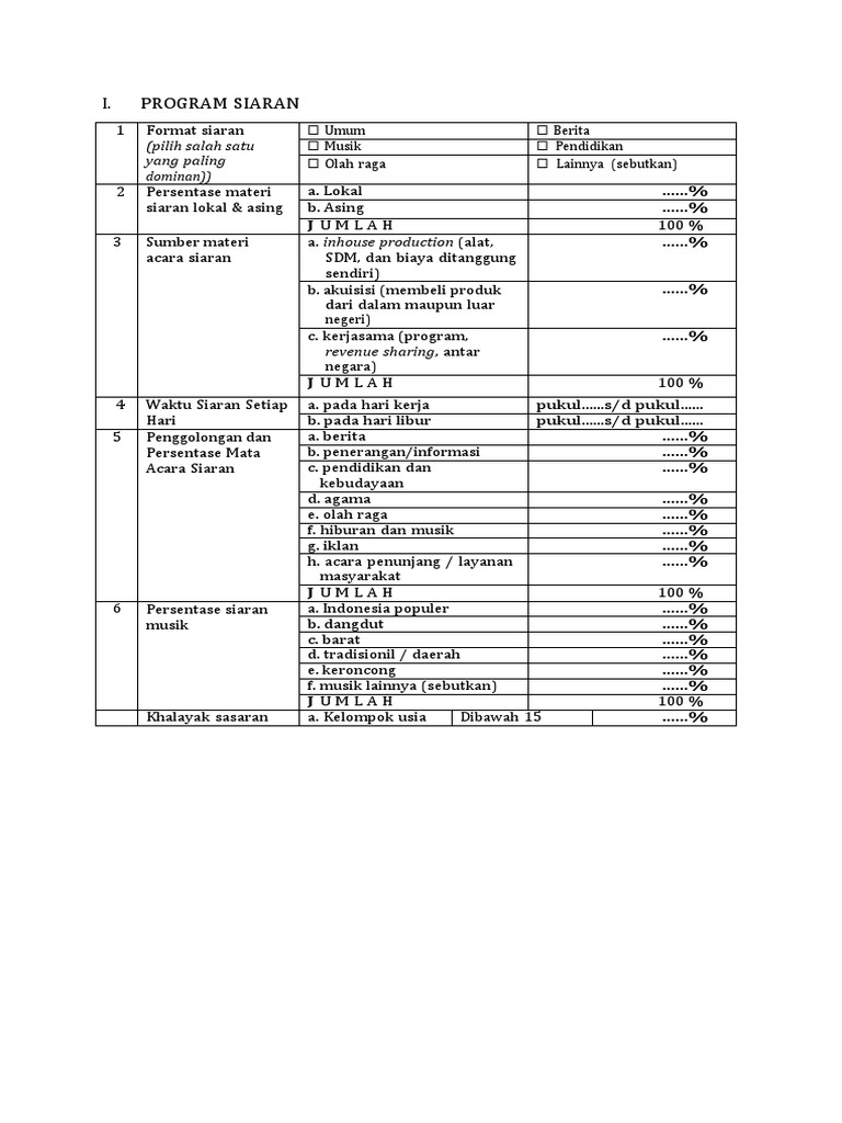 Format PROGRAM SIARAN | PDF