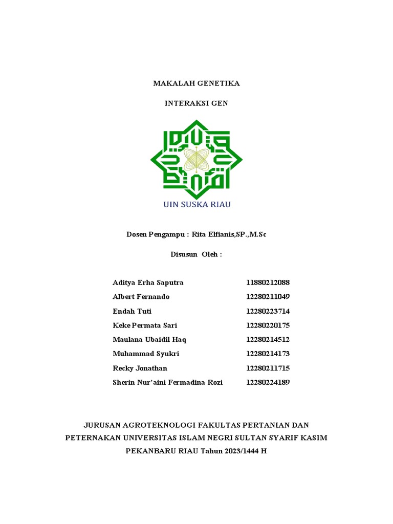 Interaksi Gen dalam Genetika Modern | PDF