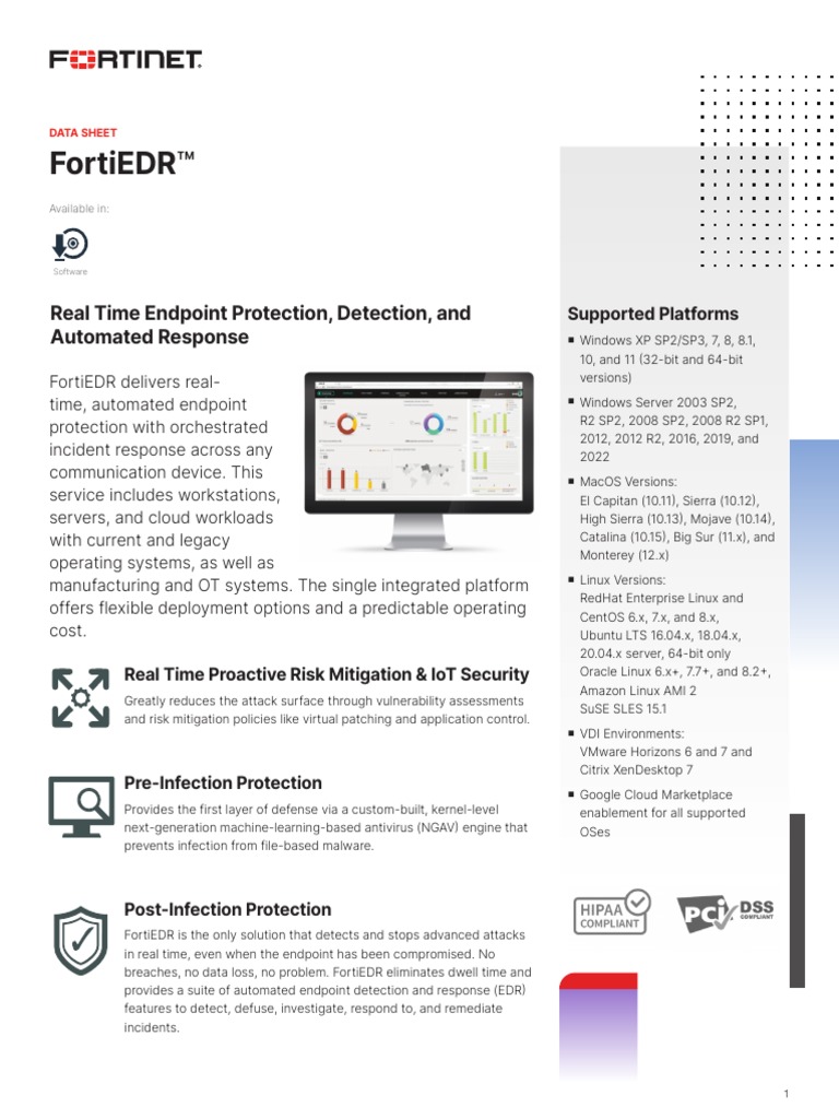 FortiEDR Data Sheet | PDF | Malware | Computer Security