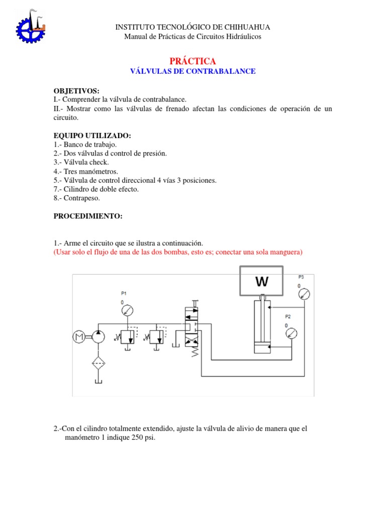 Válvula de Contrabalanceo | PDF | Ingeniería mecánica