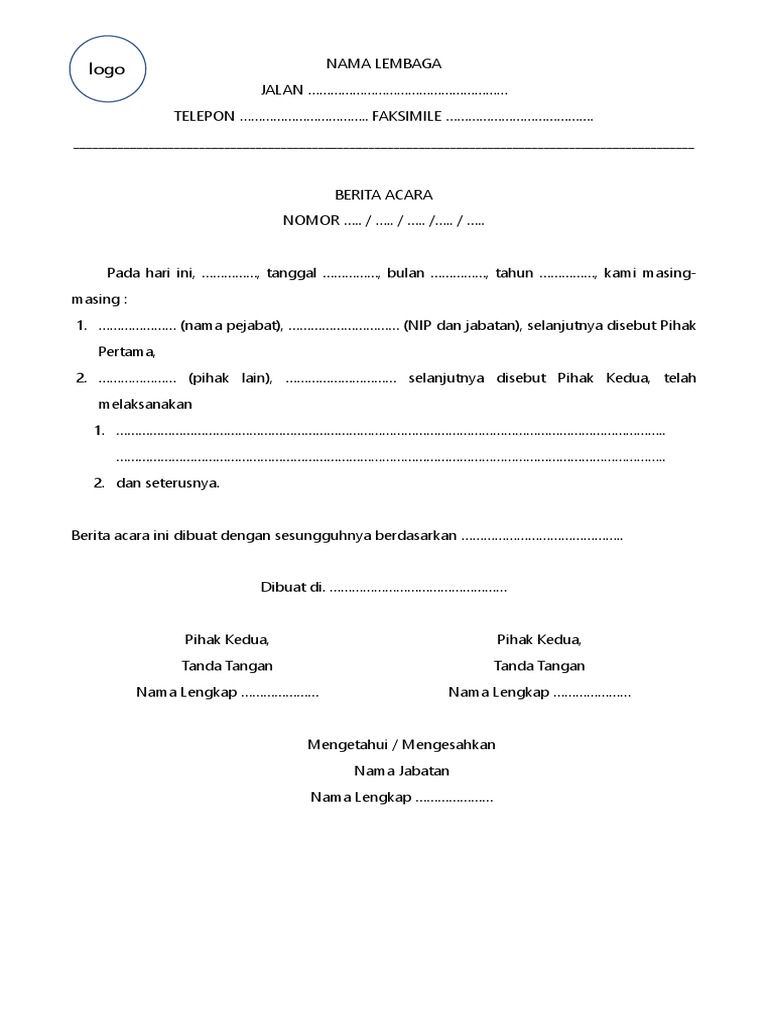 Format Berita Acara | PDF