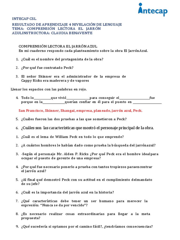 Ejercicio El Jarrón Azul | PDF