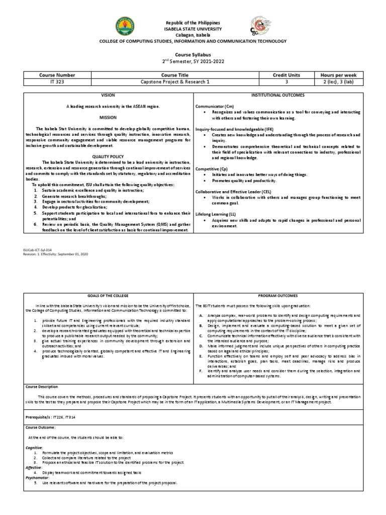 Syllabus-Capstone-Project-and-Research-1 (2) S | PDF | Computing ...