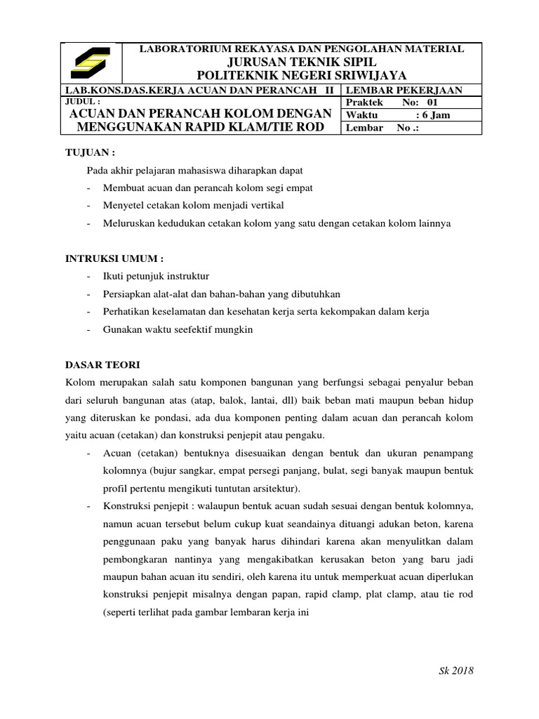 CONSTRUCTING COLUMN FORMS USING RAPID CLAMPS/TIE RODS | PDF