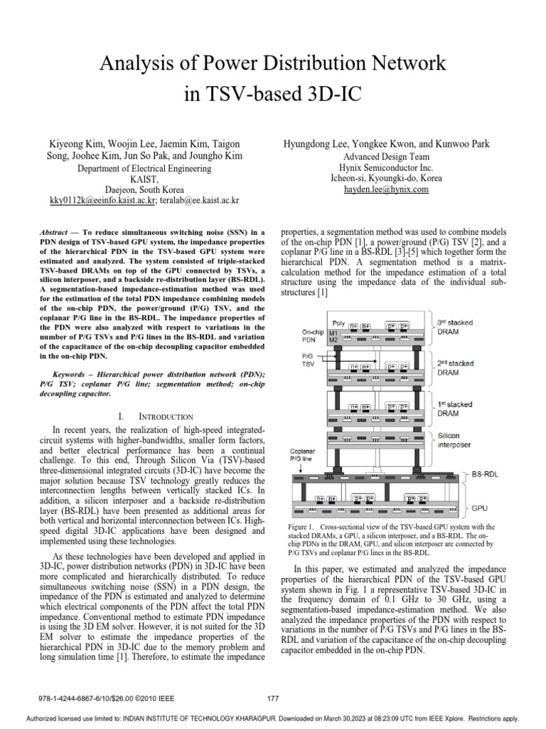Analysis Of Power Distribution Network In Tsv Based 3d Ic Pdf