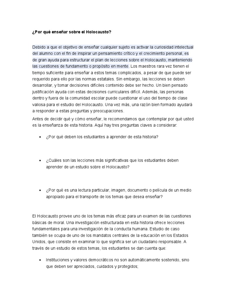 Enseñanza del Holocausto y Babi Yar | PDF | El Holocausto | Genocidios