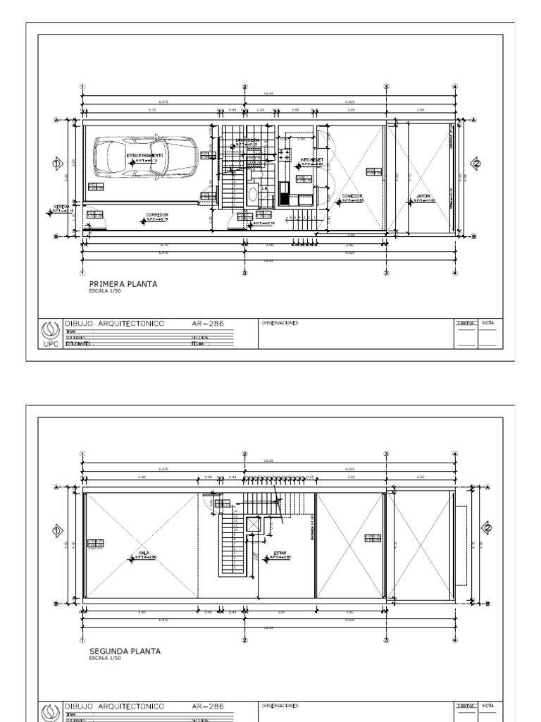 Casa Borneo Plantas 1-4 y Plano de Techos | PDF