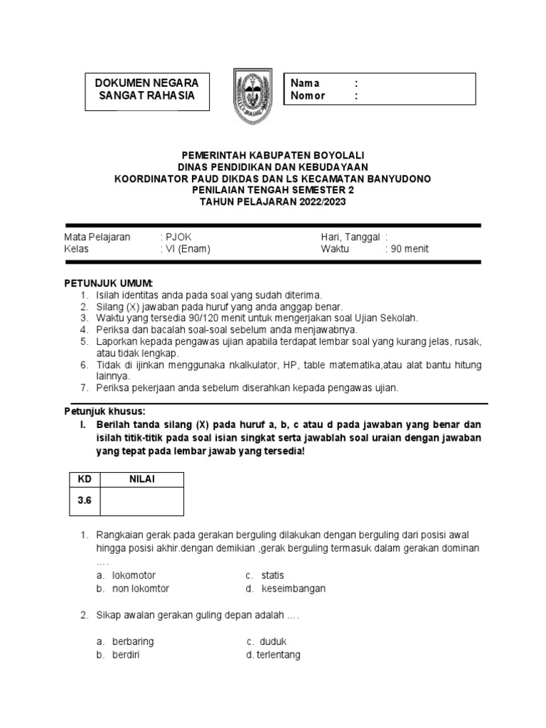 Dokumen Negara Sangat Rahasia Nama: Nomor | PDF