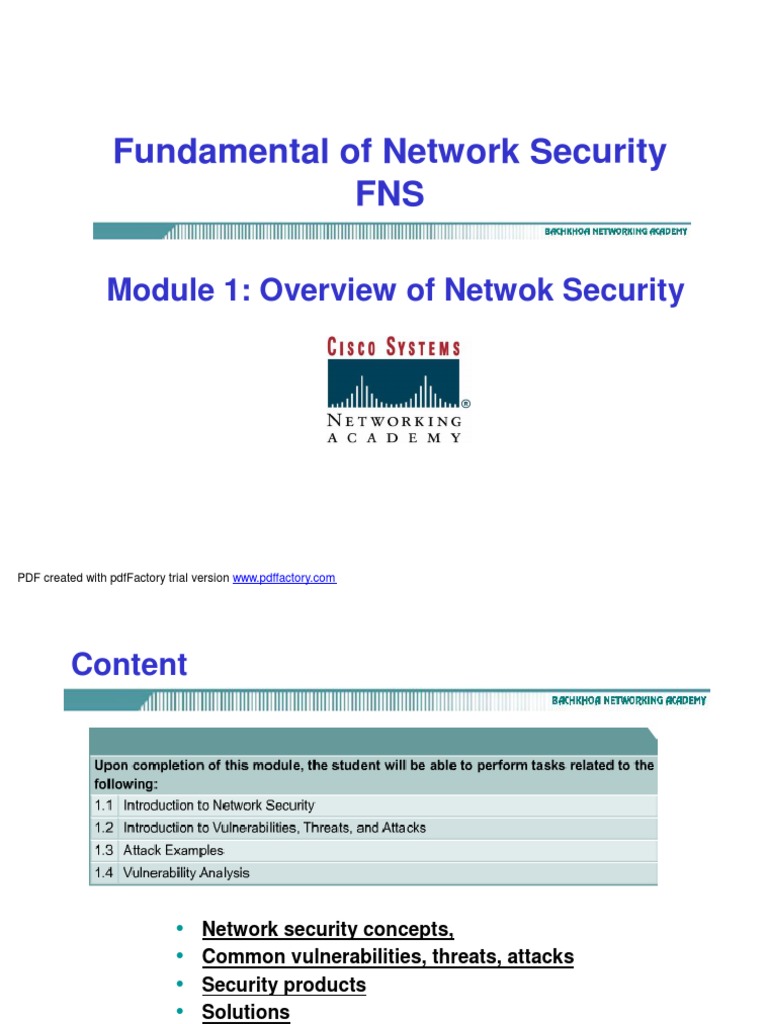 Fundamental of Network Security FNS | PDF | Denial Of Service Attack | Security