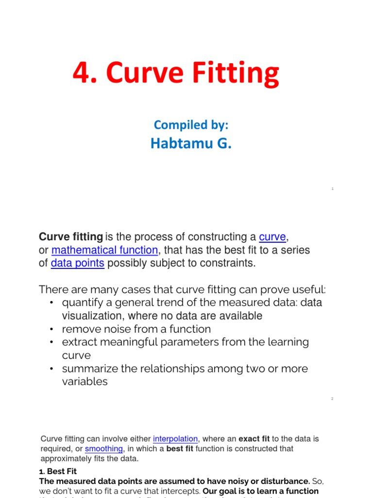 4 Curve Fitting Least Square Regression and Interpolation | PDF | Regression Analysis | Errors ...