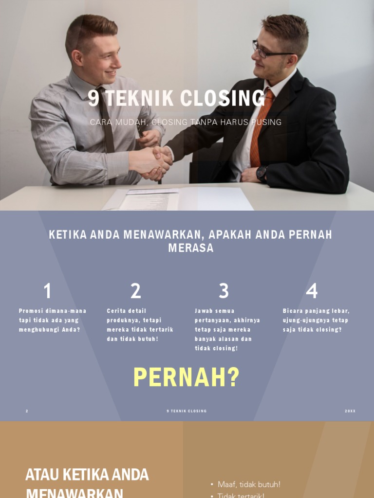 9 Teknik Closing Penjualan Efektif | PDF