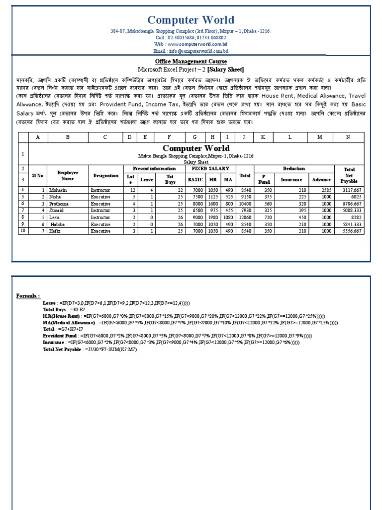 Salary Sheet | PDF