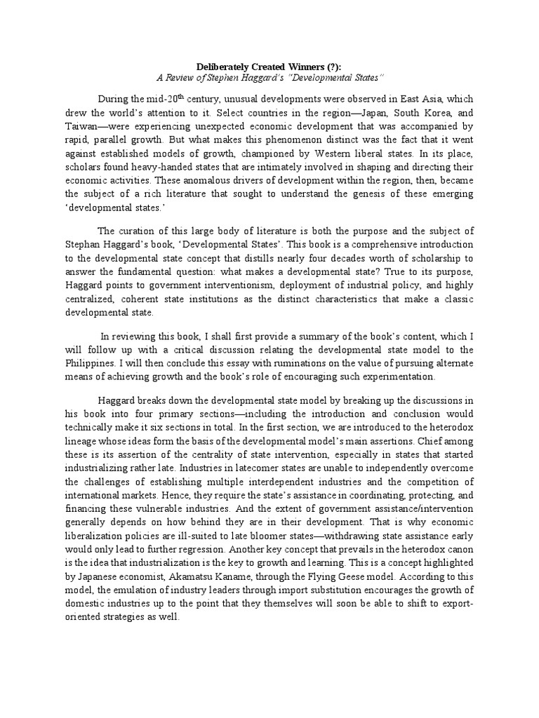 Deliberately Created Winners - A Review of Stephen Haggard ...