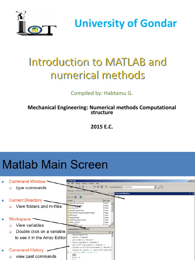 Intro - Matlab - and - Numerical - Method Lab Full Document | PDF | Matrix (Mathematics ...