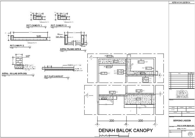 Denah Balok Canopy: Pot. Canopy 1 Pot. Canopy 3 | PDF
