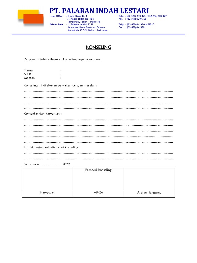 Contoh Konseling & SP - PIL | PDF