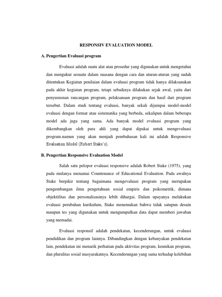 Evaluasi Responsif Program | PDF