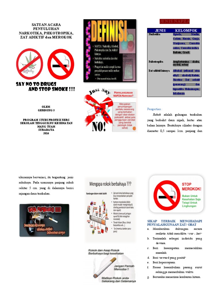 Leaflet Napza Dan Rokok | PDF