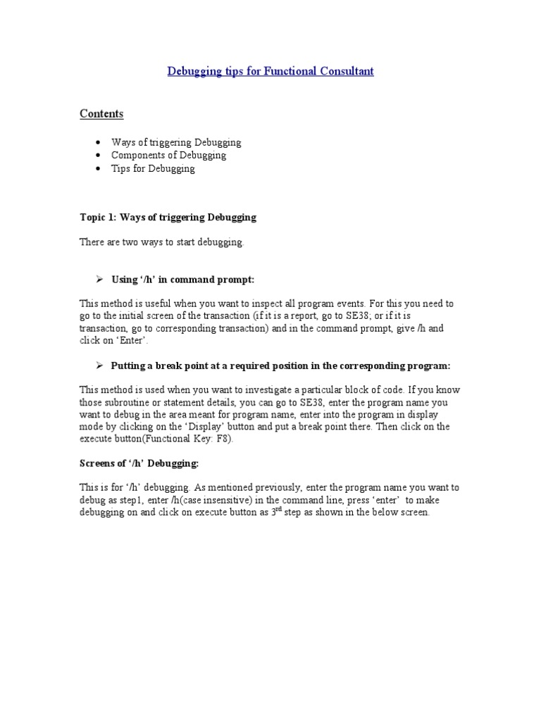 Debugging Tips For Functional Consultant | PDF