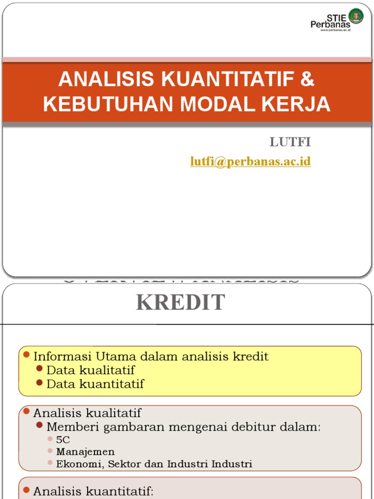 Topik 4 - Analisis Kuantitatif Calon Debitur | PDF