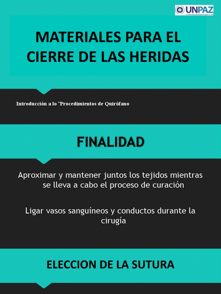 Materiales para El Cierre de Las Heridas | PDF | Sutura Quirúrgica ...