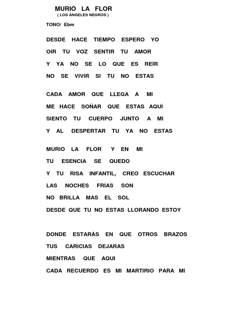 Murió La Flor: Tono/ Ebm | PDF