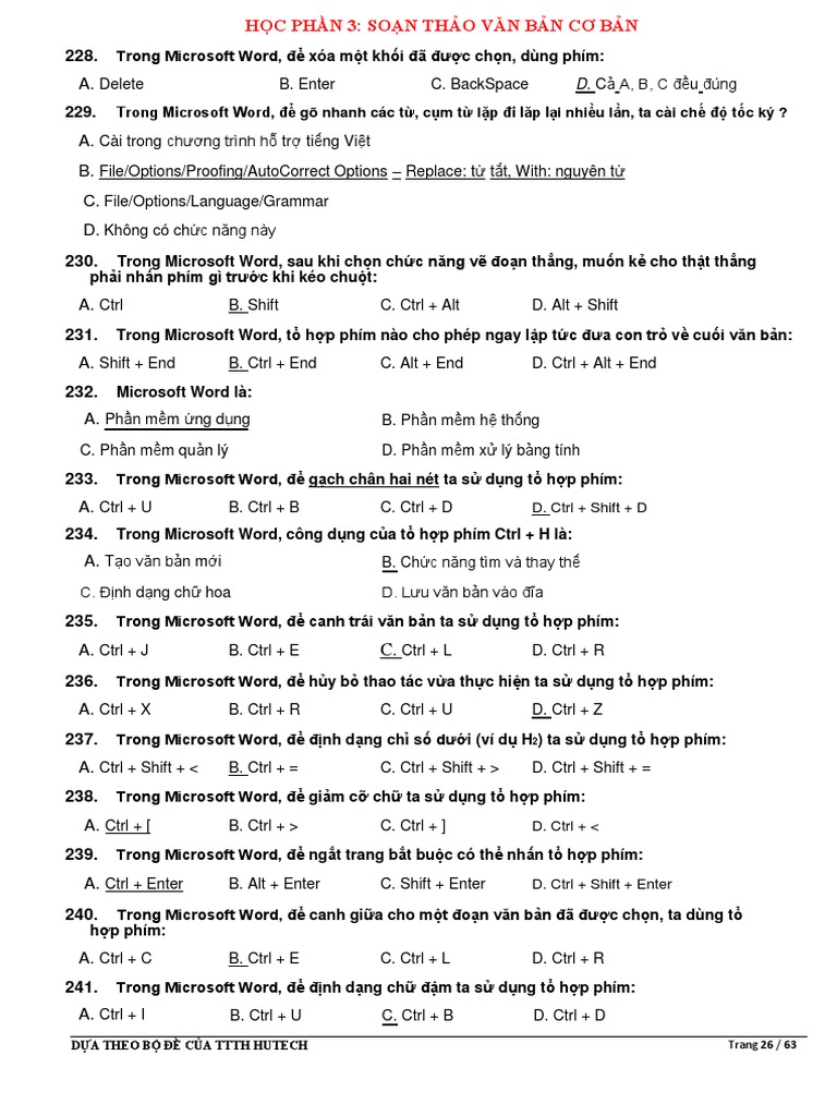 Trac Nghiem THDC | PDF