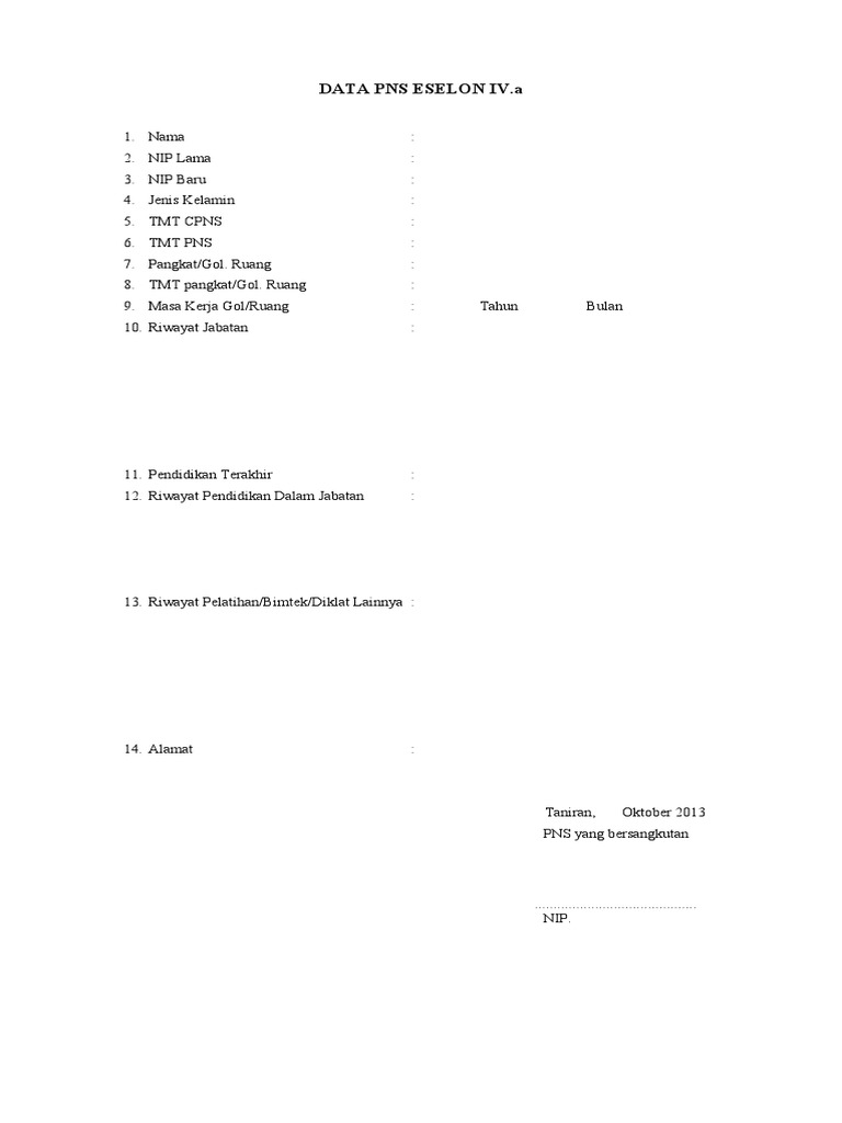 DATA PNS ESELON IV | PDF