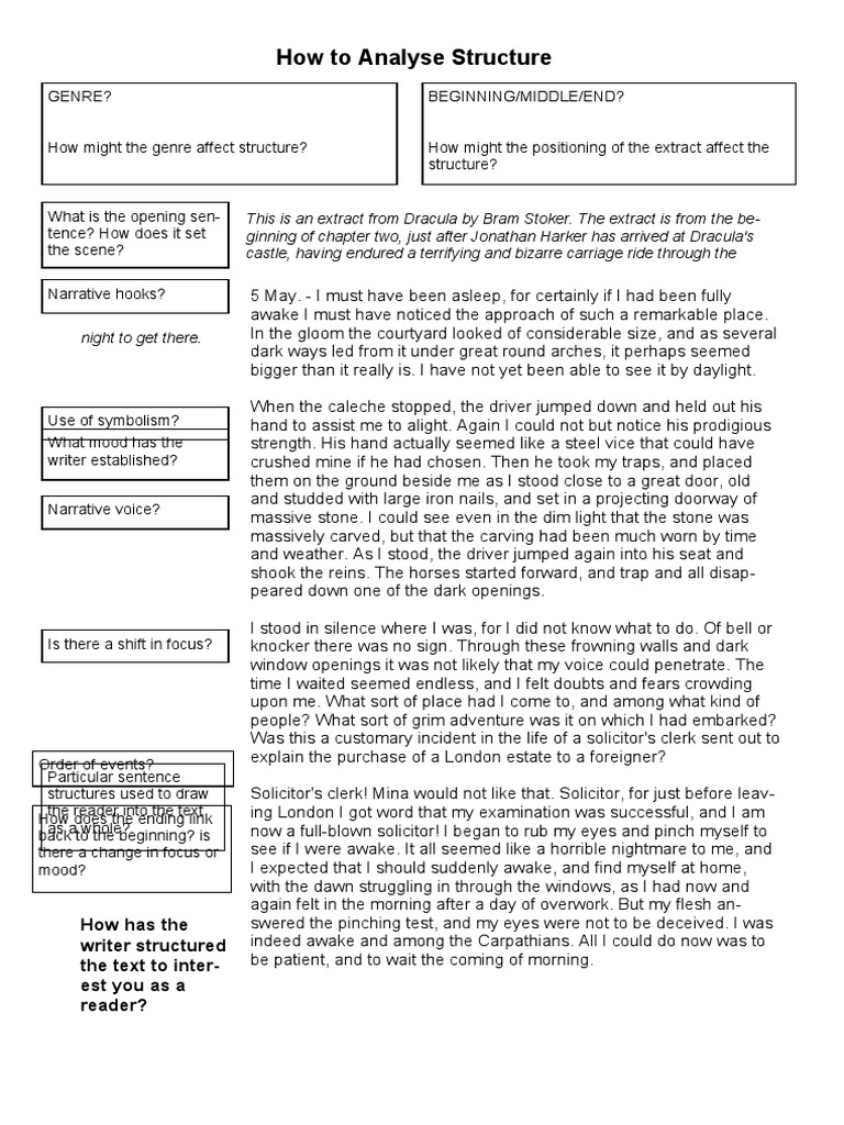 How To Analyse Structure | Download Free PDF | Count Dracula