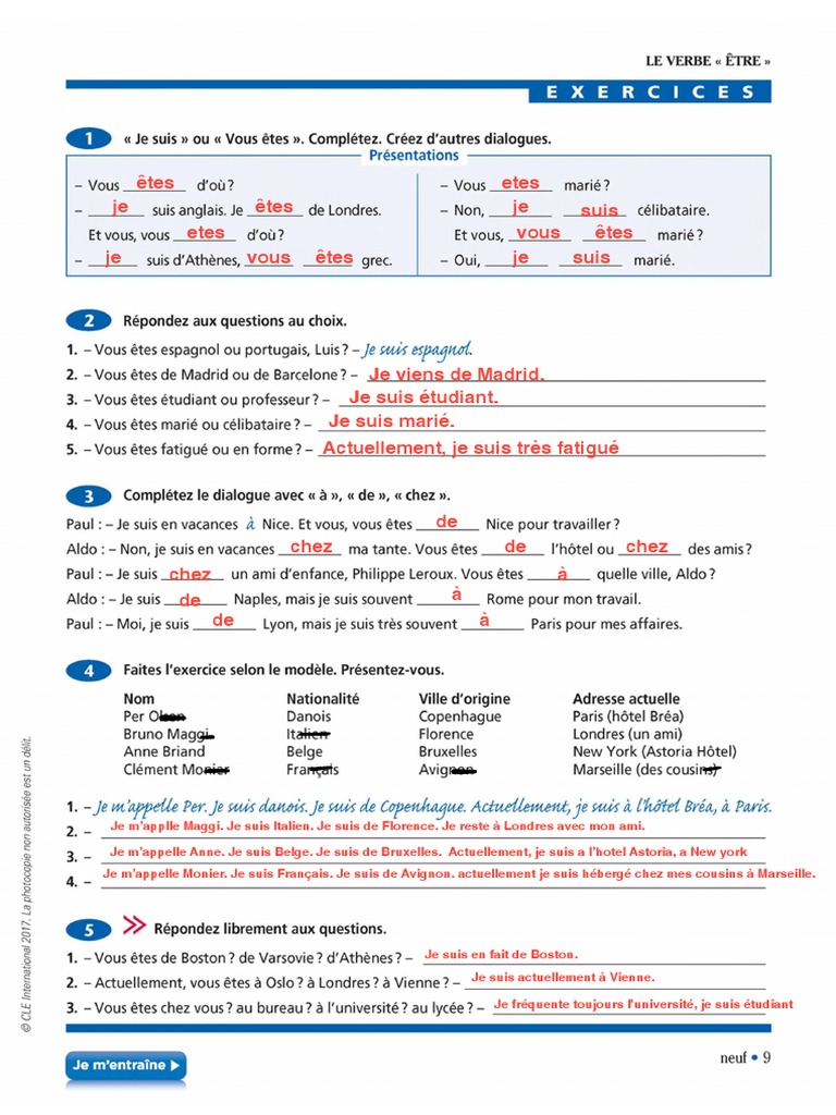 SEATWORK - Les Verbes ETRE Et AVOIR-3 | PDF