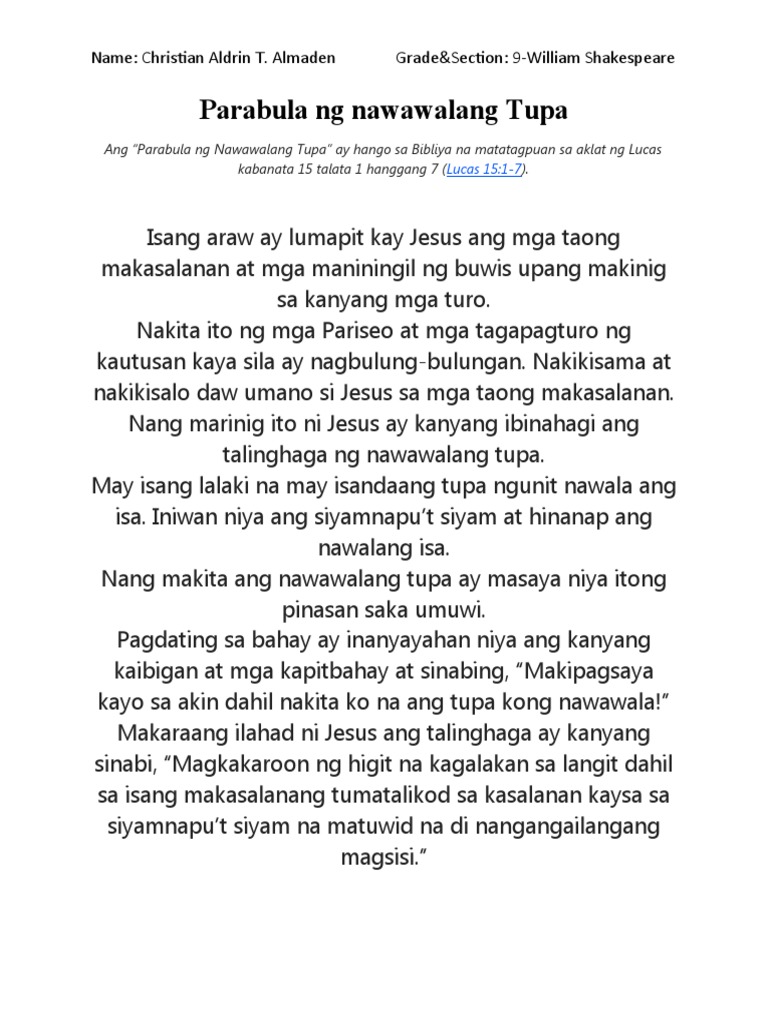 Aldrin Parabula | PDF