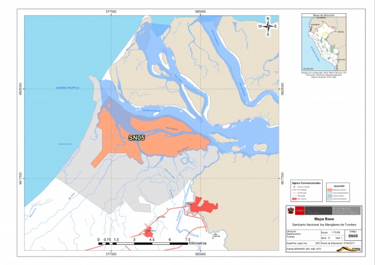 Mapa Del SN Los Manglares de Tumbes - JPG | PDF