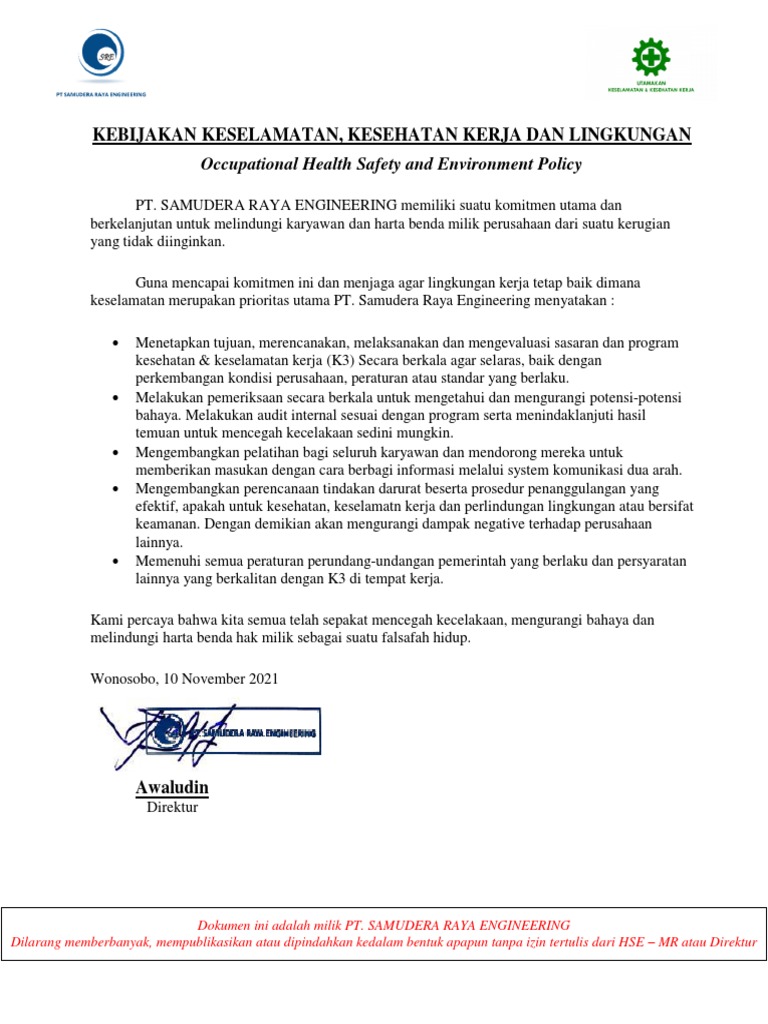 Kebijakan K3L | PDF